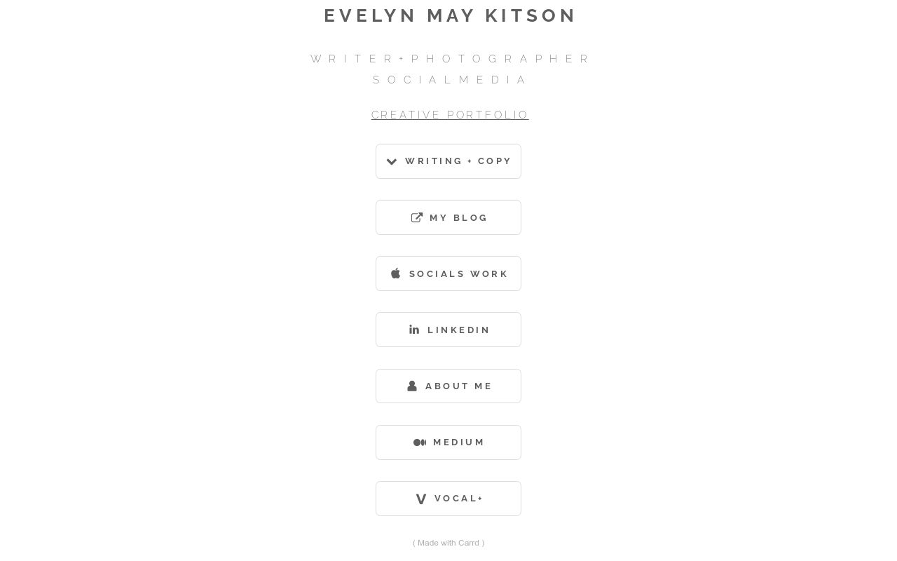 EVELYN MAY KITSON. PORTFOLIO.